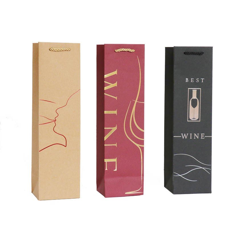 Kraft Paper Wine Bags - Custom Paper Bags, Custom Paper Bags with Logo